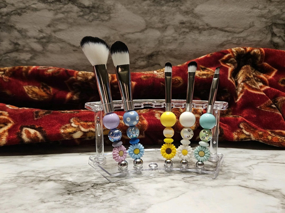 Makeup Brush 5 Piece Set, Beaded Makeup Brushes - Etsy
