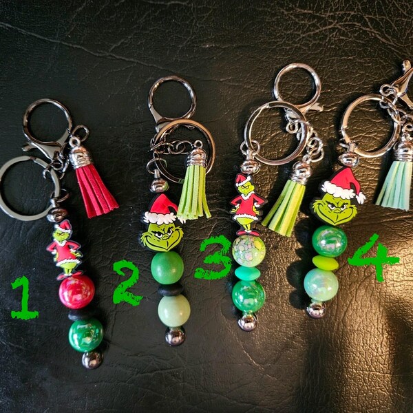 Grinch Keychain - Etsy