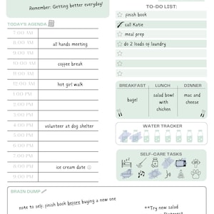 Printable Daily Planner Productivity Planner Self Care Tracker Daily ...