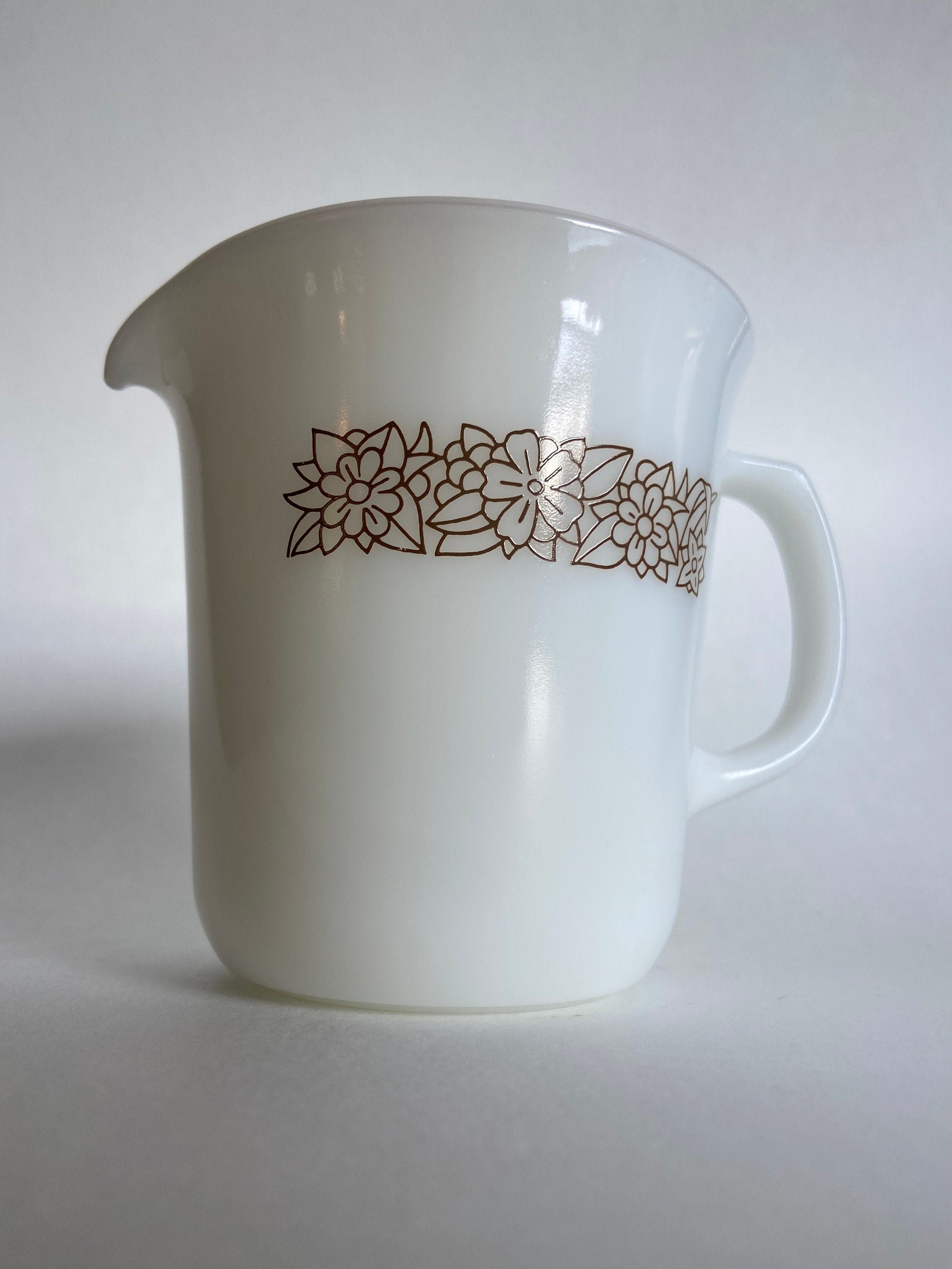 Vintage Milk Glass Pyrex Creamer Brown Woodland - Etsy