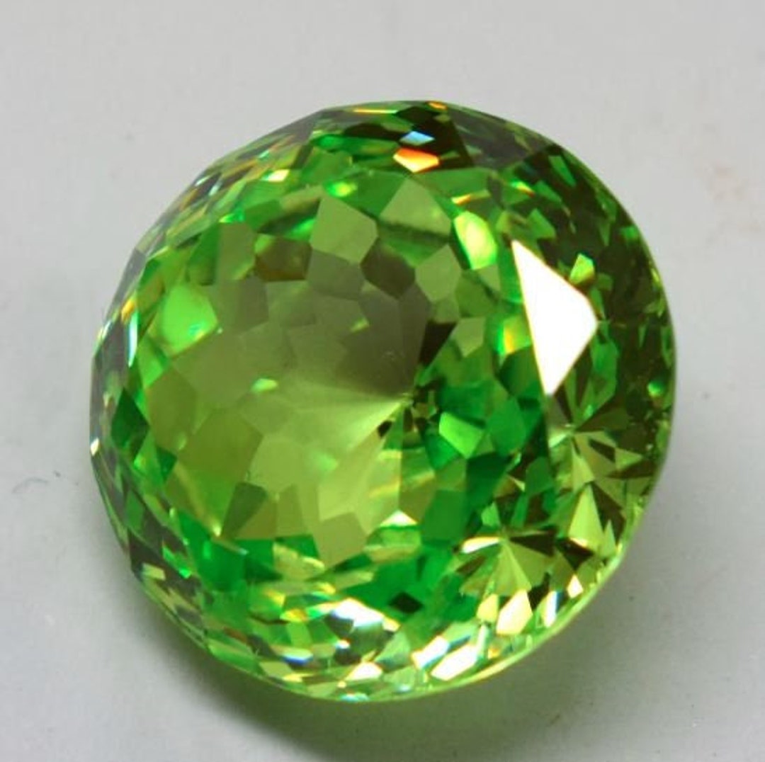 33.75 CT Natural Peridot Round Round Certified Peridot Loose Gemstone ...
