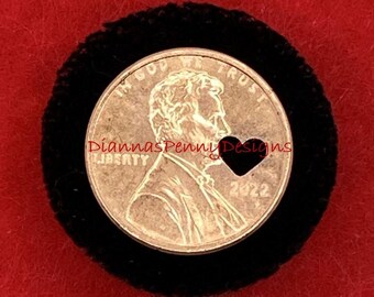 CHARITY Lucky Penny Cut Out HEART Penny Cutout Charm Keyring Charm ...