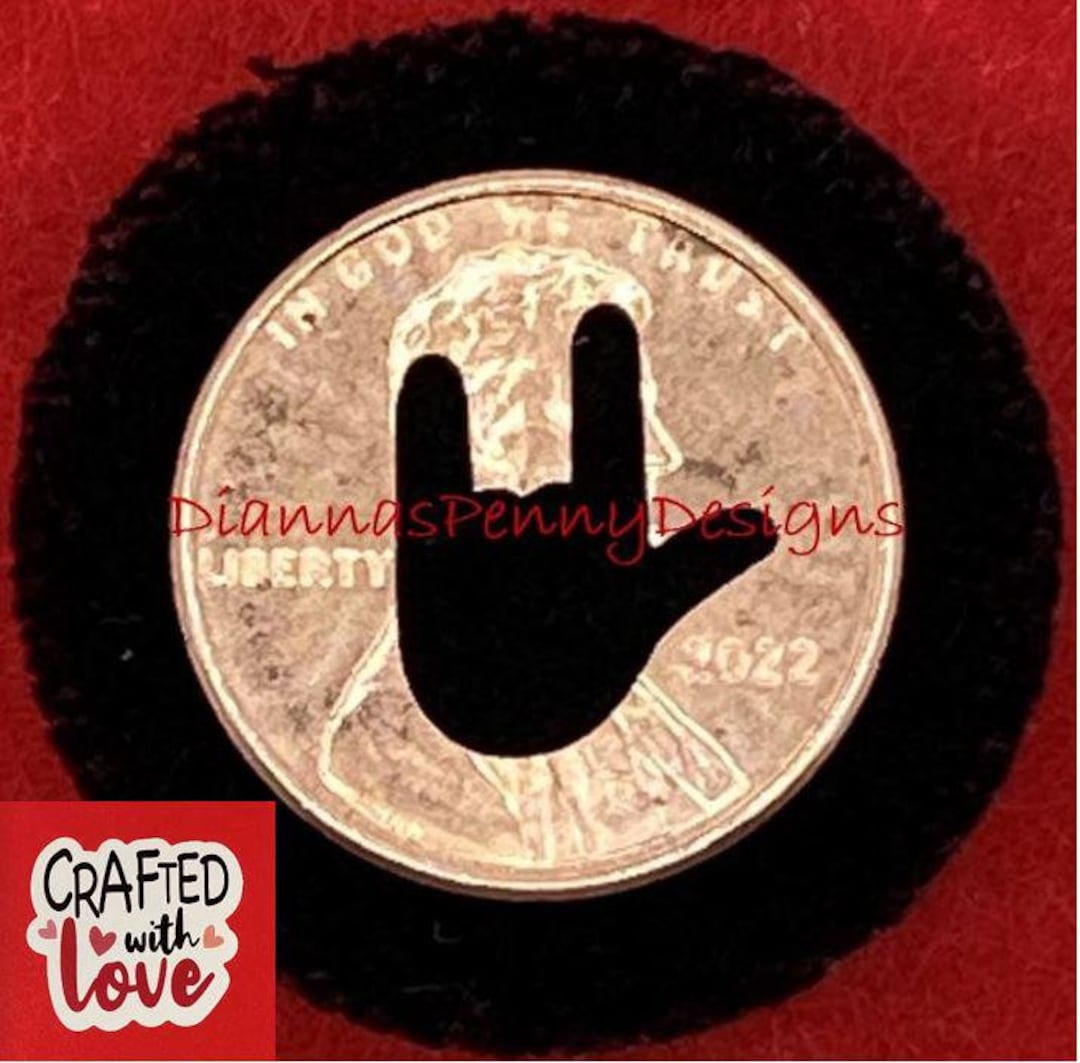 FOR CHARITY Lucky Penny Cut Out Heart Penny Cutout Charms ASL I Love ...