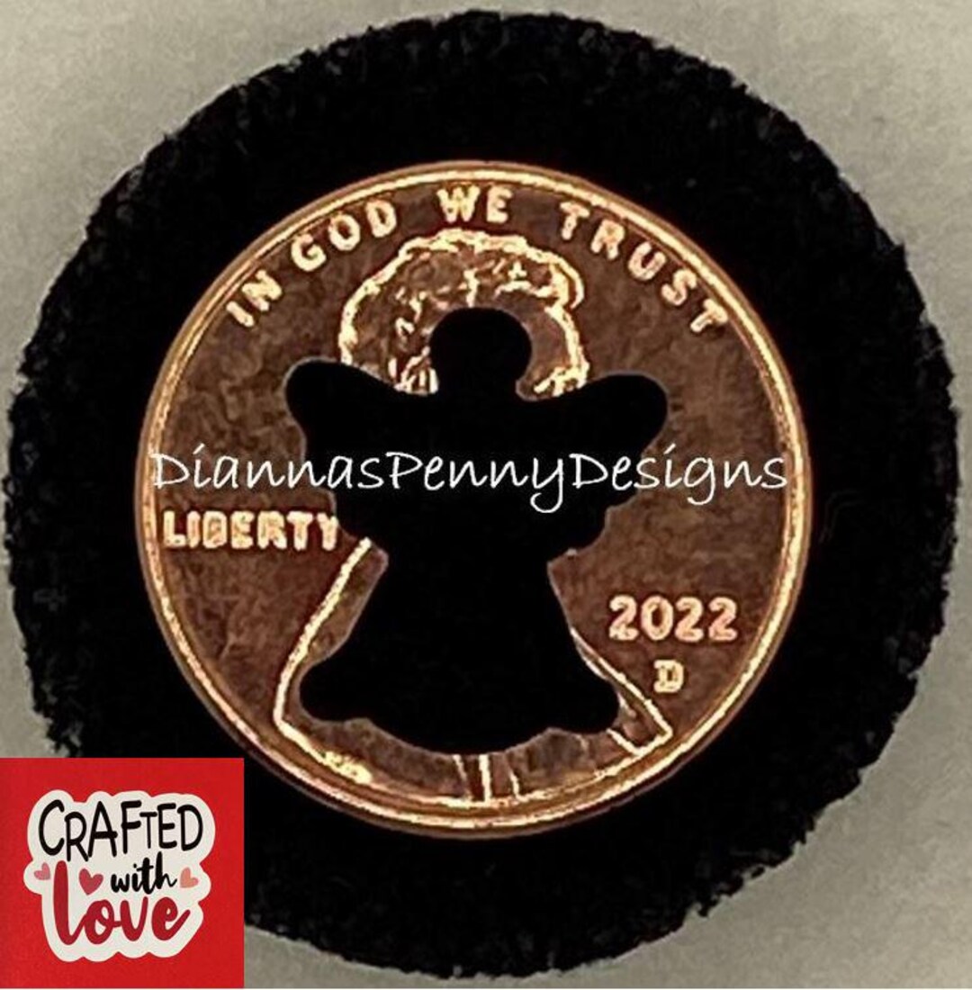 FOR CHARITY Lucky Penny Cut Out ANGEL Penny Cutout Charm Keyring Charm ...