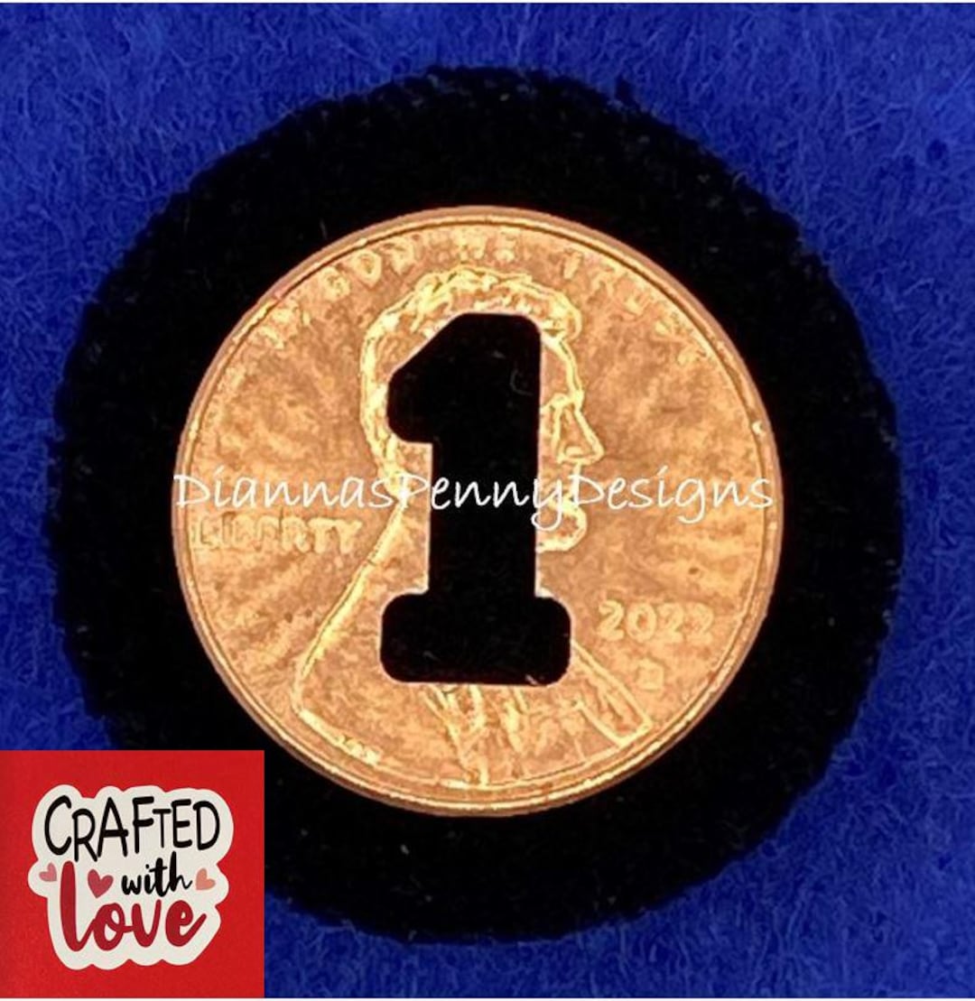 FOR CHARITY Lucky Penny Cut Out NUMBER 1 Penny Cutout Charms Number 7 ...