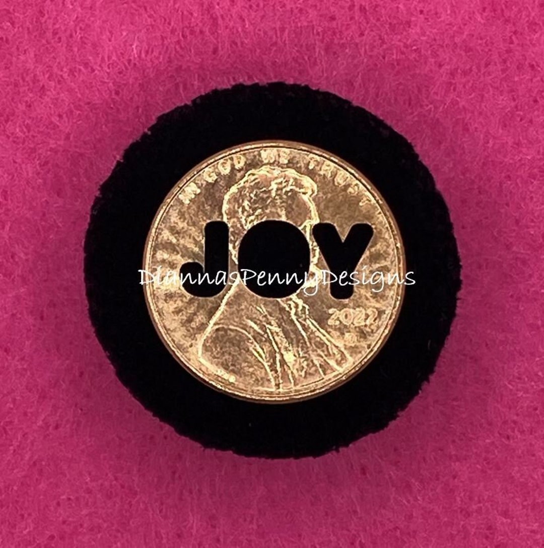 CHARITY Lucky Penny Cut Out JOY Love Peace Penny Cutout Charm Keyring ...