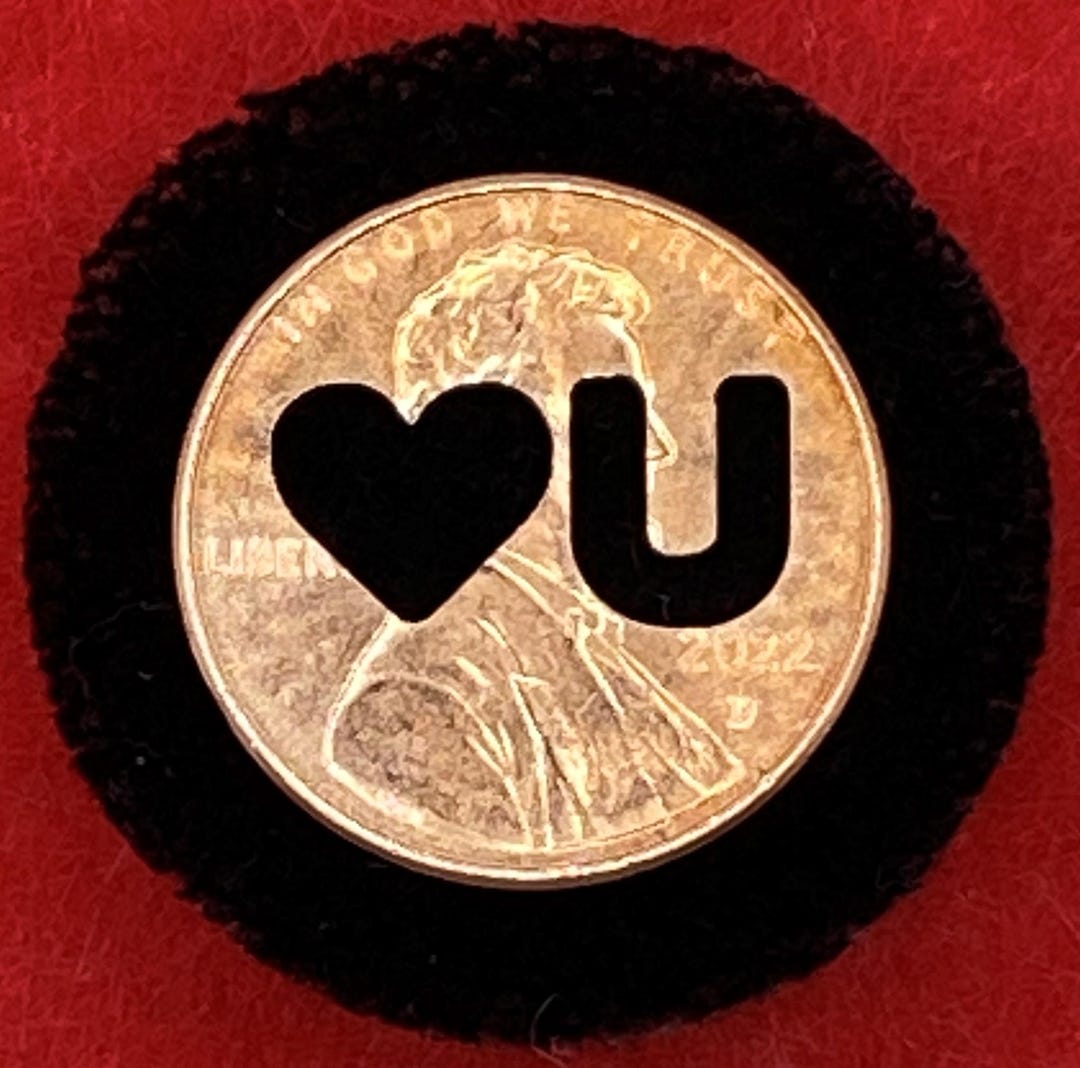 Lucky Penny Cut Out HEART Design, Engagement Favors, Crafted With Love ...