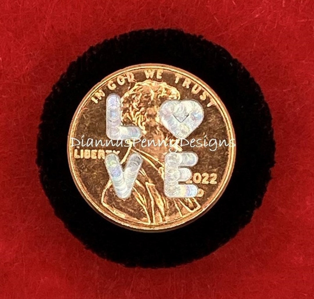 CHARITY Lucky Penny Cut Out HEART Penny Charm Wedding Valentine Pocket ...