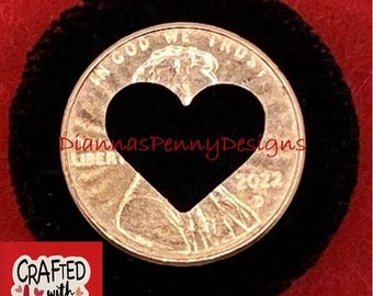 Lucky Penny With Heart Cut Out - Etsy