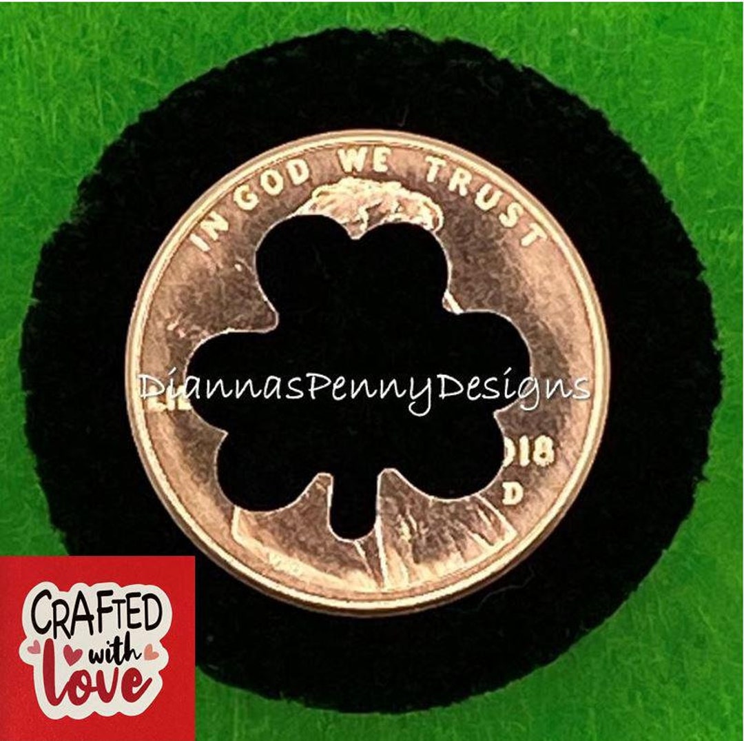 FOR CHARITY CLOVER Lucky Penny Cut Out Shamrock 3-leaf Penny Keepsake ...