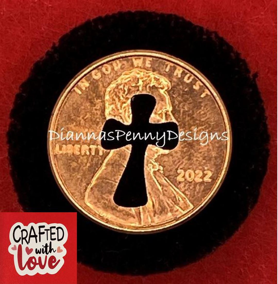 FOR CHARITY lucky penny cut out CROSS penny cutout charms Baptism ...