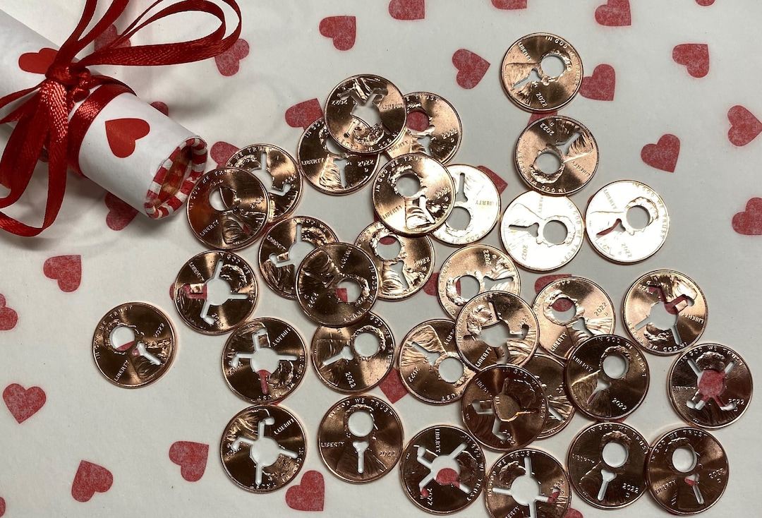 CHARITY 2024 Penny Cut Out GOLF Penny 50 Penny Charm Memorial Penny ...