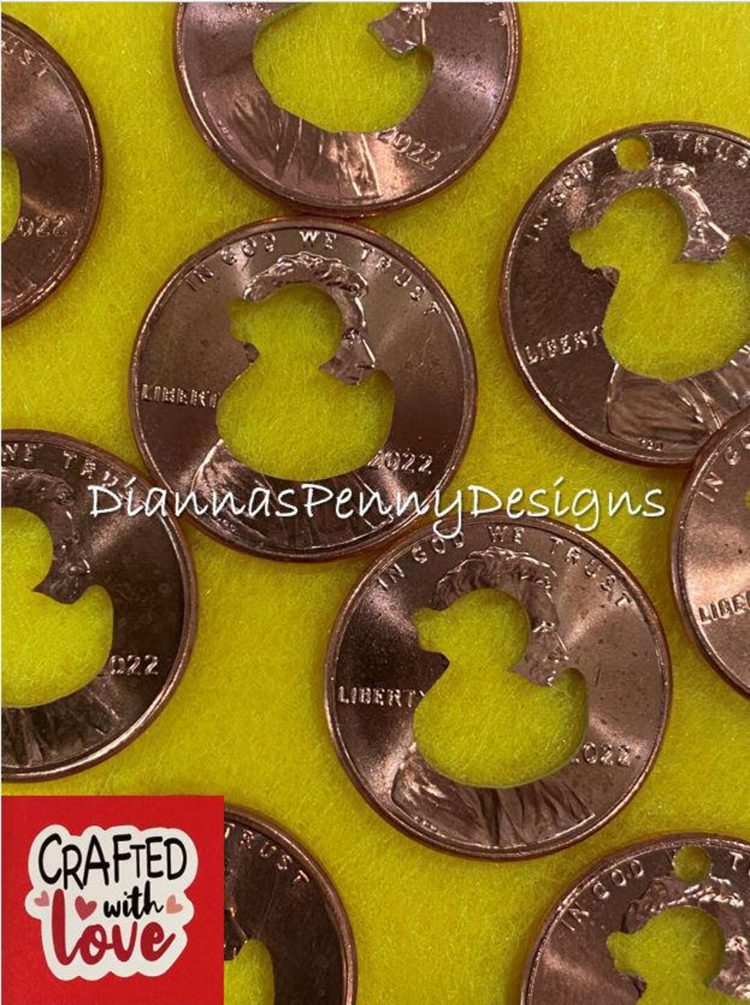 FOR CHARITY 25+ Penny Cut Out DUCK Penny Cutout Charms Baby Shower ...