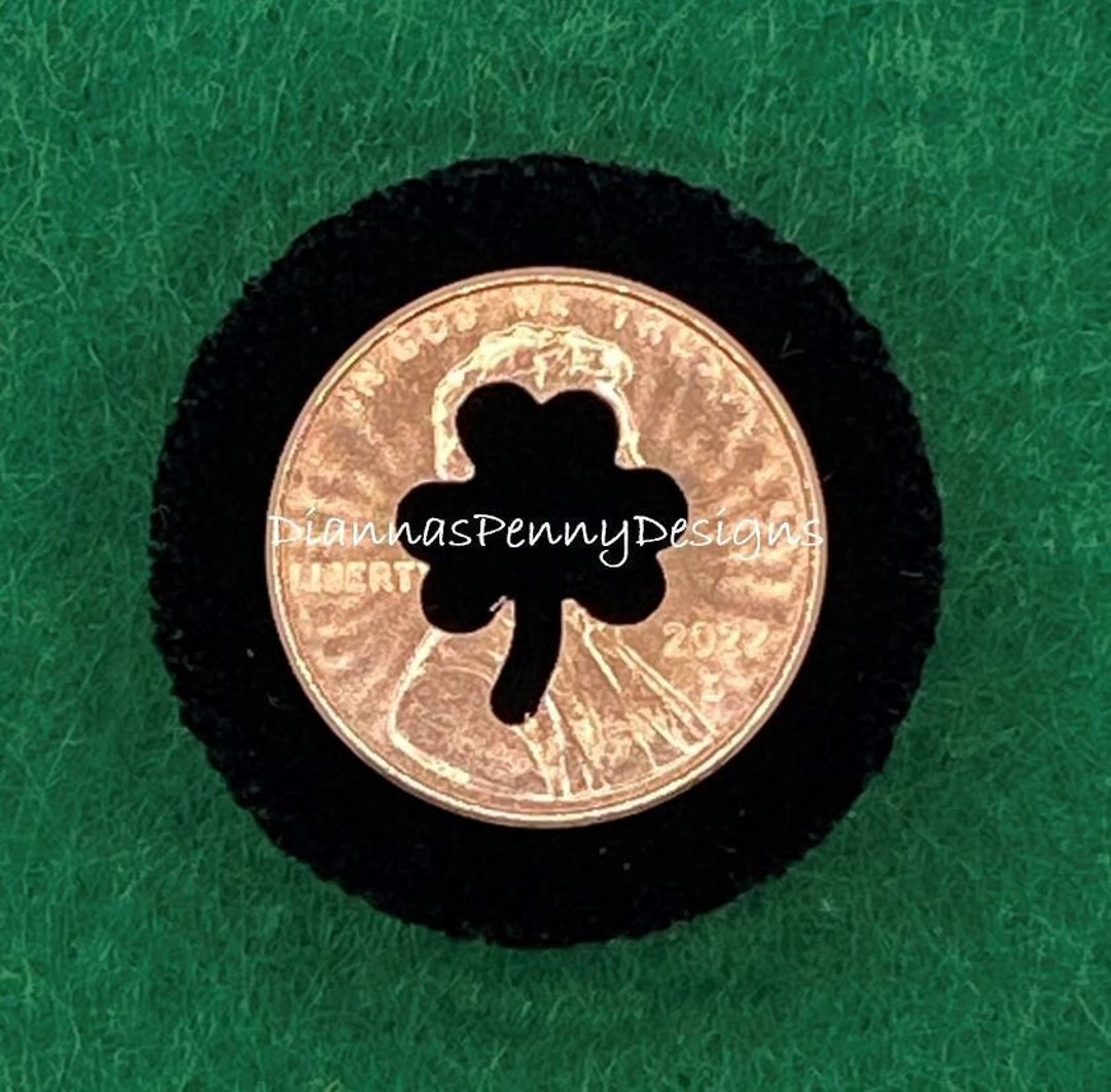 CHARITY Lucky Penny Cut Out CLOVER 3-leaf Penny Cutout Charm Keyring ...