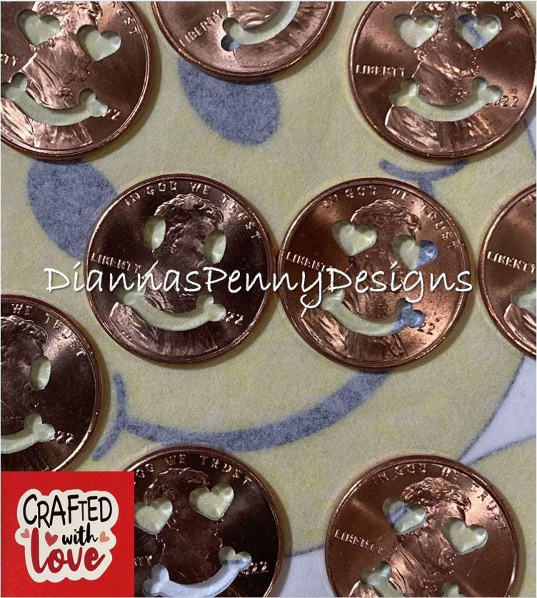FOR CHARITY 2024 25 Penny Cut Out SMILEY Face Penny Keepsake Birthday ...