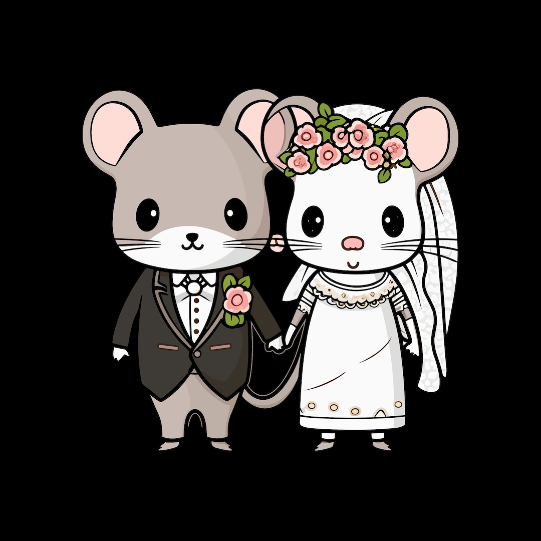 Cute Wedding Mouse Mouse Clipart Wedding Bride Groom Romantic - Etsy