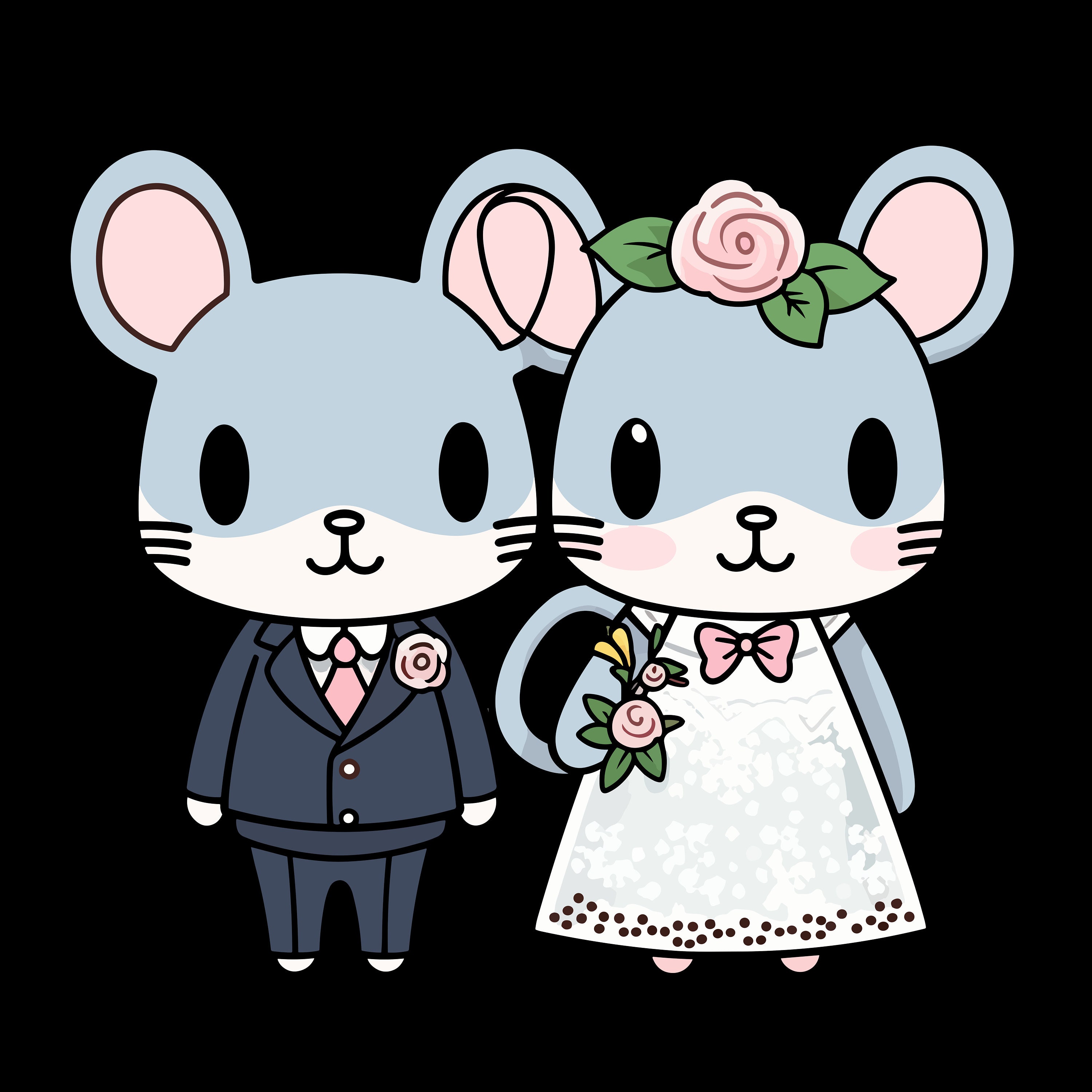 Cute Wedding Mouse Mouse Clipart Wedding Bride Groom Romantic - Etsy