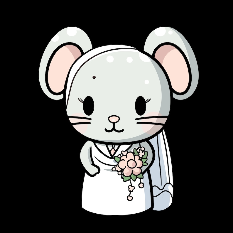 Cute Wedding Mouse Mouse Clipart Wedding Bride Groom Romantic - Etsy