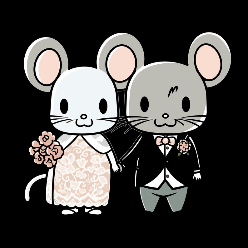 Cute Wedding Mouse Mouse Clipart Wedding Bride Groom Romantic - Etsy