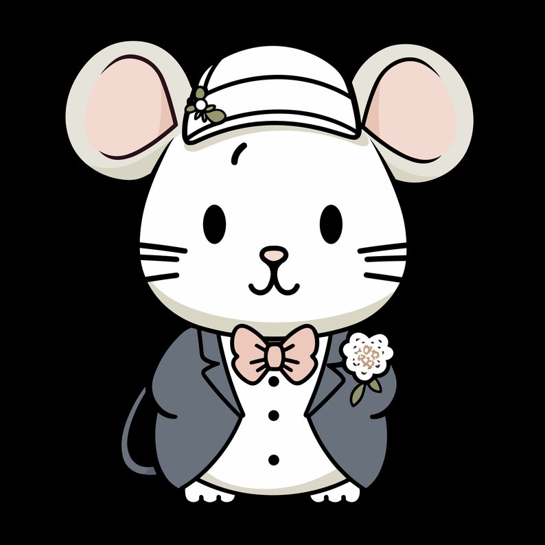 Cute Wedding Mouse Mouse Clipart Wedding Bride Groom Romantic - Etsy