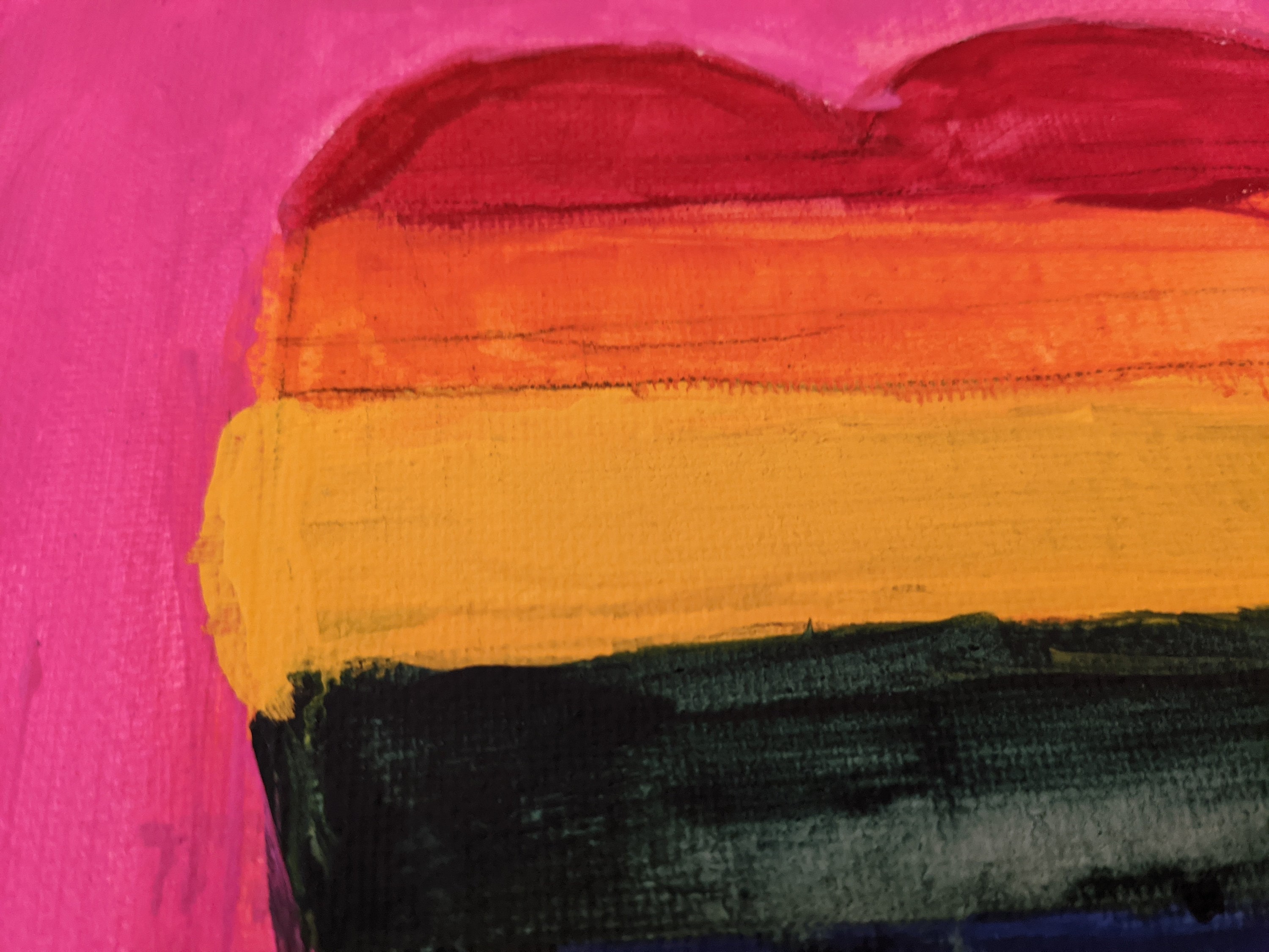 Pride LGBTQ Painting Heart Pride Flag Acrylic Paint on Canvas Art Love ...