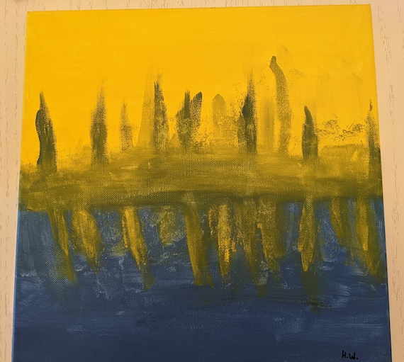 Abstract Painting Forest Art on Canvas Acrylic Paint Wall Art - Etsy