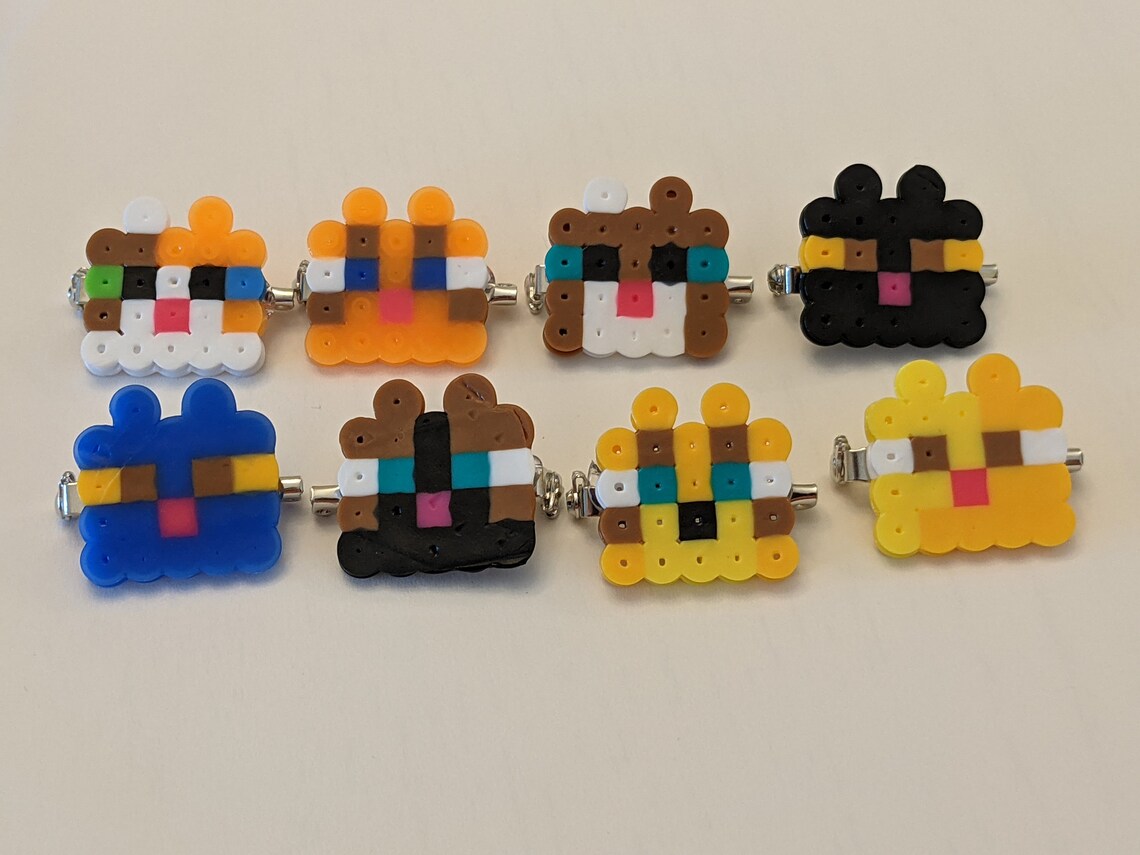 Cute Cat Minecraft Perler Bead Pins | Etsy