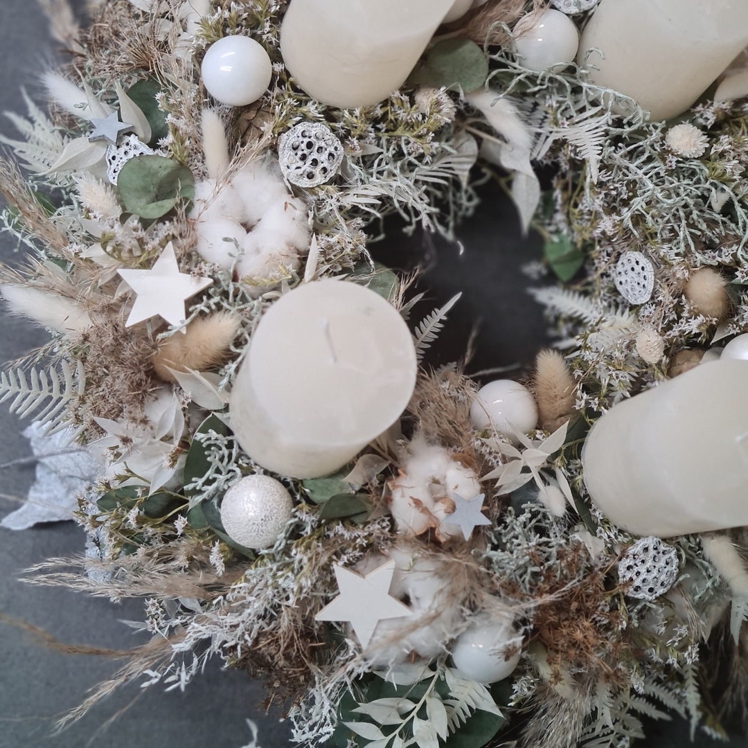 Dried Flowers Advent Wreath / Advent Wreath Modern Boho 2023 / Door ...