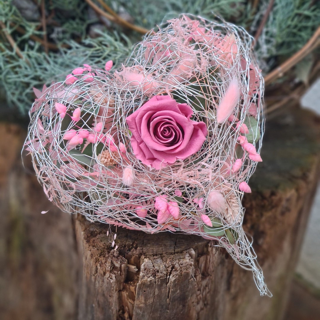 Dekoherz / Herz mit Glycerinrose / Herz mit Infinityrose / Herz für ...