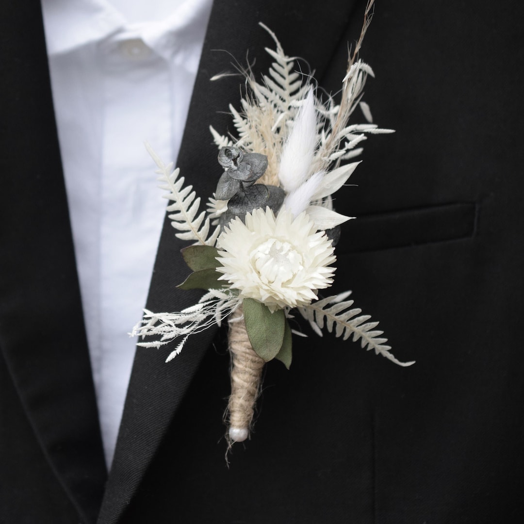 Groom Pin / Dried Flower Pin / Buttonhole Flower Best Man - Etsy