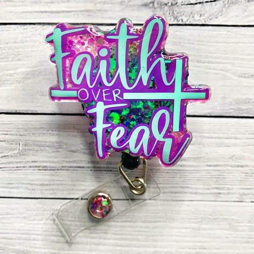 Faith Over Fear Badge Reel Inspirational Badge Reel Faith | Etsy