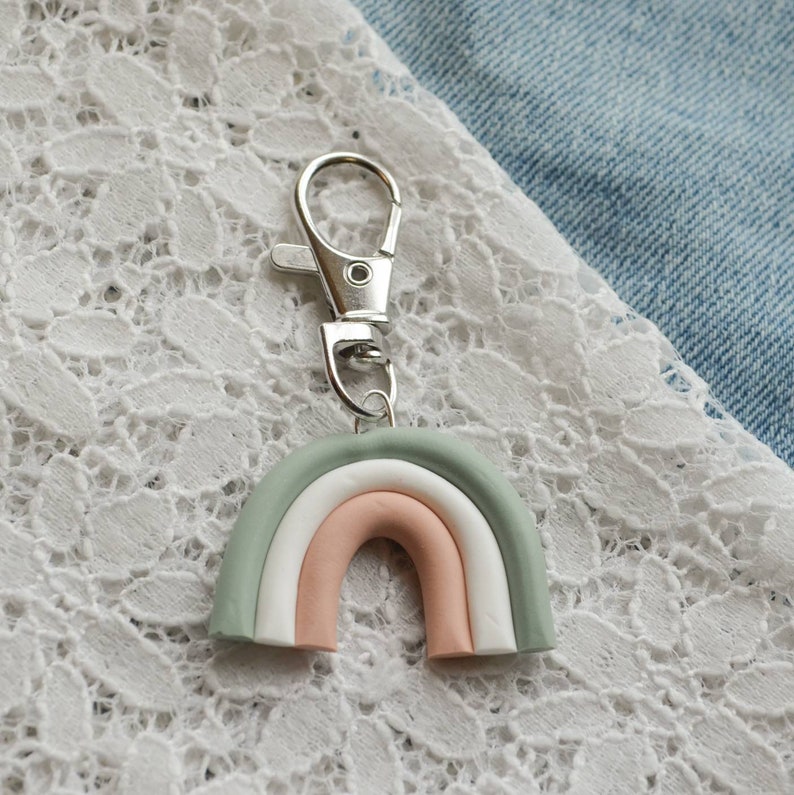 Rainbow Keychains | Polymer Clay Rainbows - Etsy