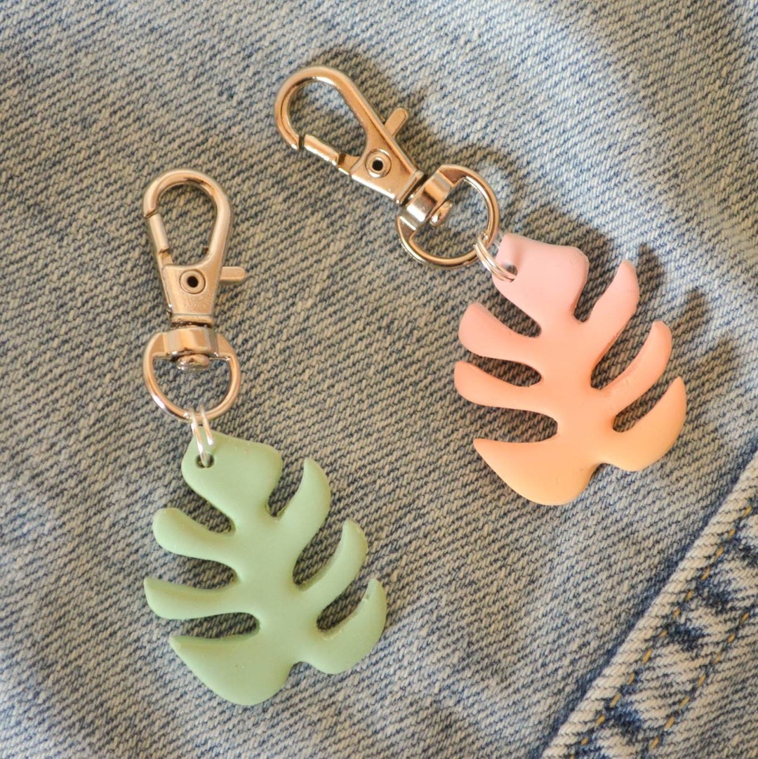 Monstera Leaf Keychains - Etsy