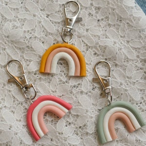 Rainbow Keychains | Polymer Clay Rainbows - Etsy