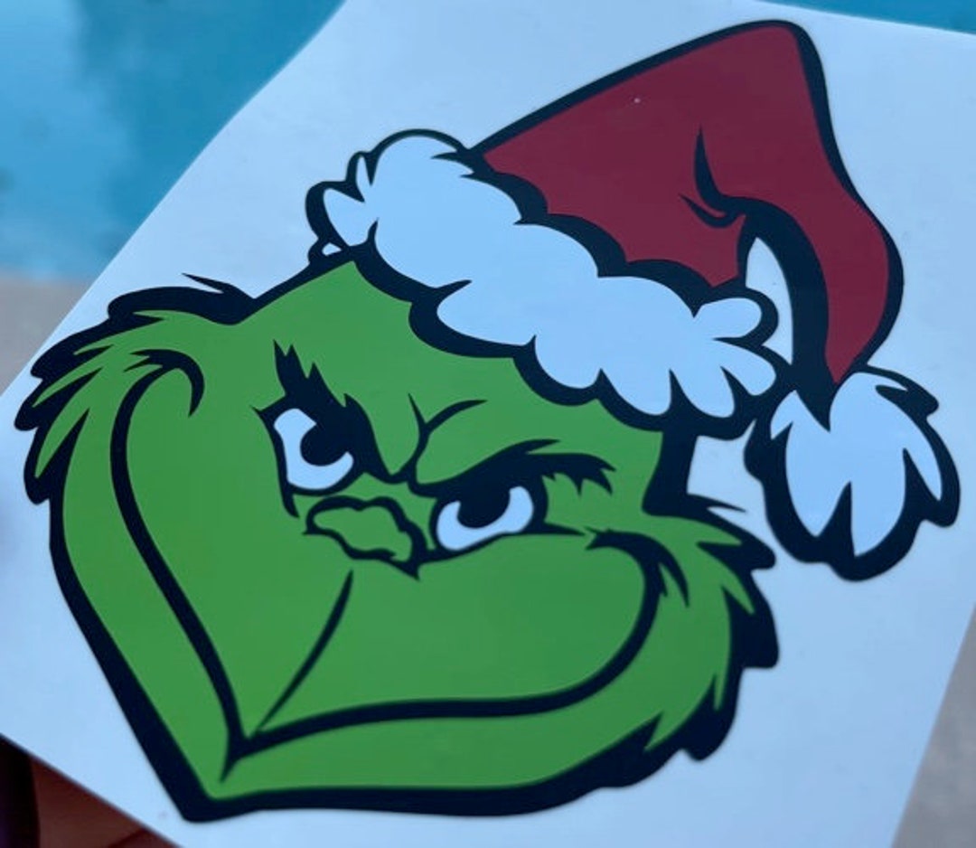 Grinch Face Vinyl Decal Grinch Decal Holiday Decal - Etsy Australia