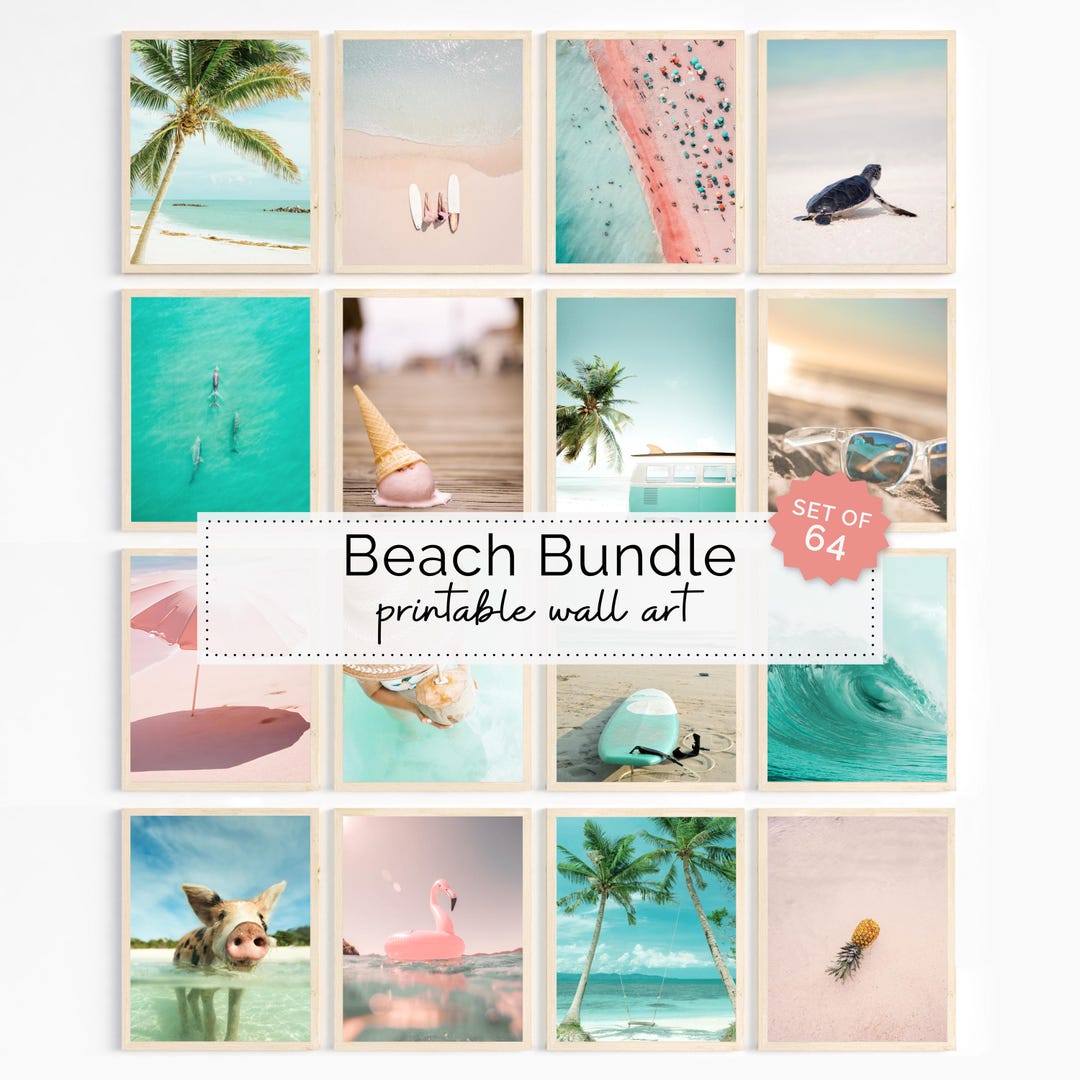 Beach Bundle for Teen Girl Room Decor • Beach Girl Art Posters - Etsy