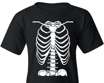 Skeleton Rib T Shirt - Etsy