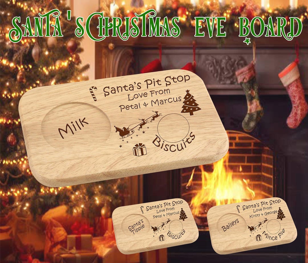 Christmas Eve Personalised Treat Board for Santa | Christmas Platter ...
