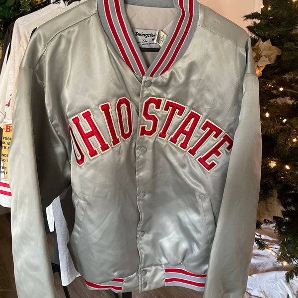 Ohio State Bomber Jacket Leather - Etsy