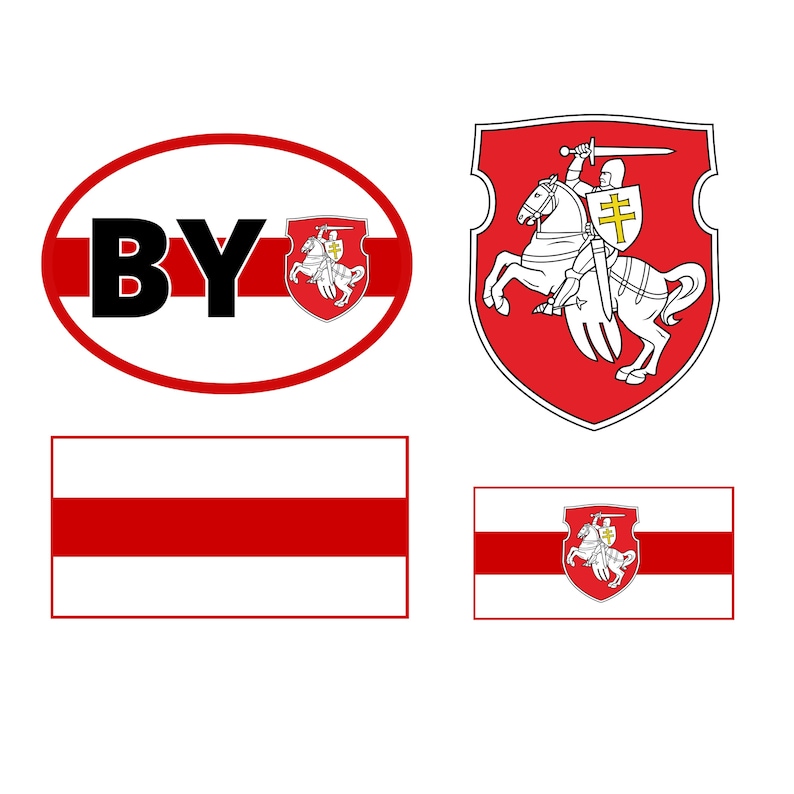 Belarusian Sticker Pagonya Flag 1991 Waterproof Car Decal | Belarus ...