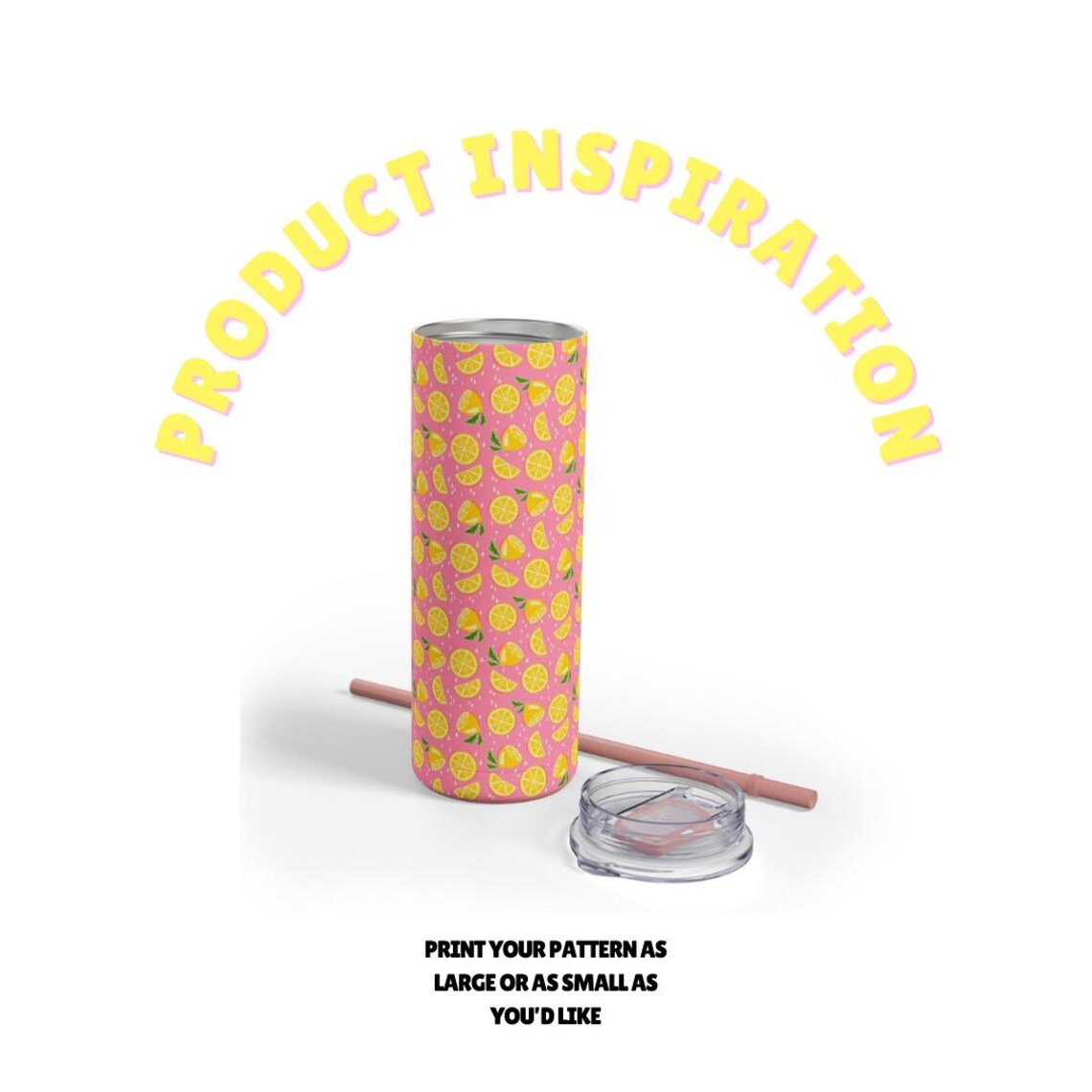 Pink Lemonade Pattern, Hand Drawn Lemons, Seamless Repeat (PNG Digital ...