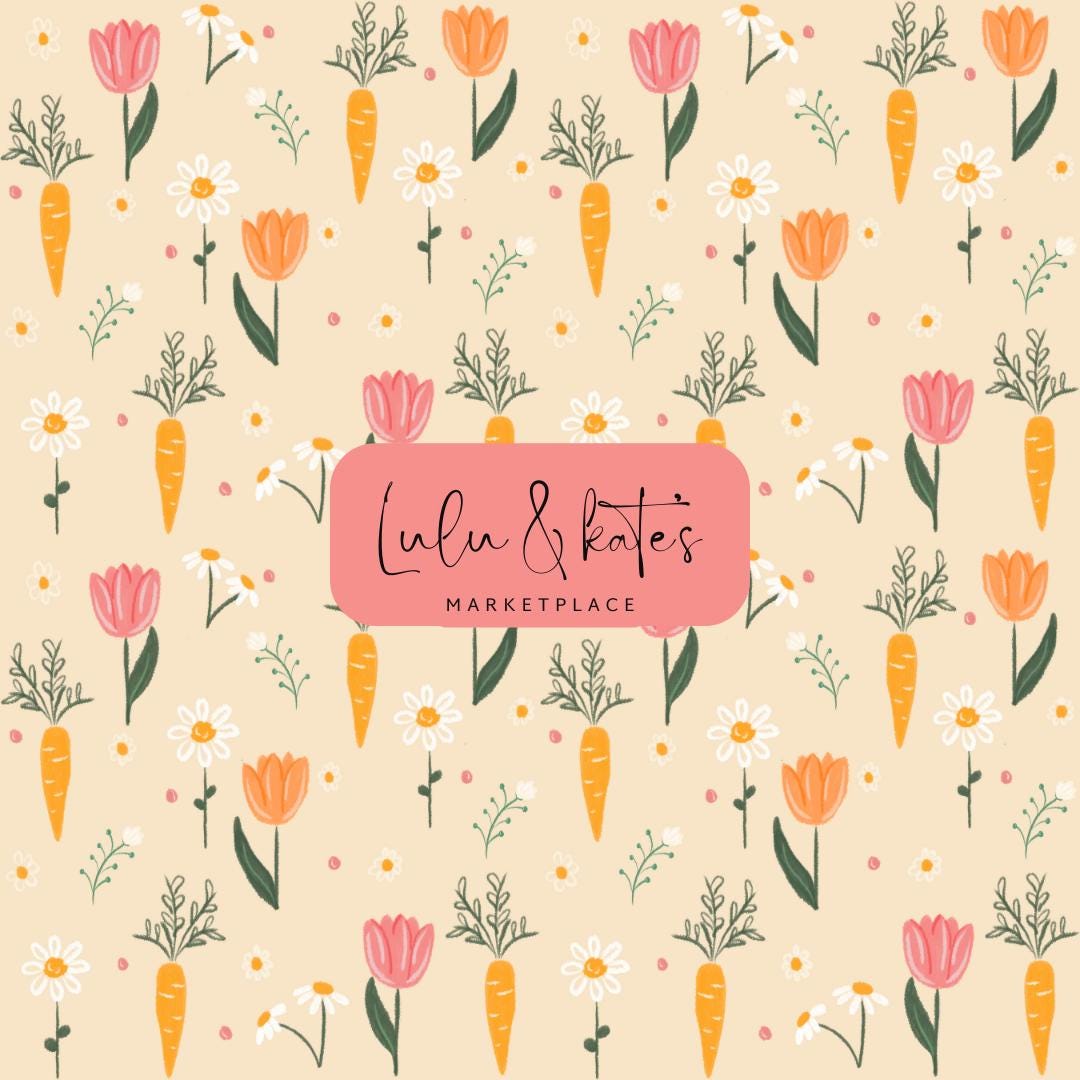 Tulips and Daisies Spring Pattern, Seamless Repeat (digital Print) - Etsy