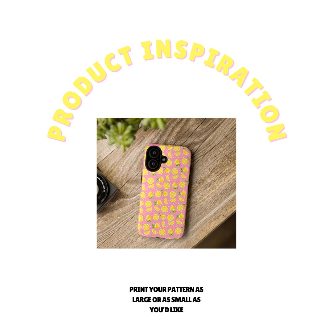 Pink Lemonade Pattern, Hand Drawn Lemons, Seamless Repeat (PNG Digital ...