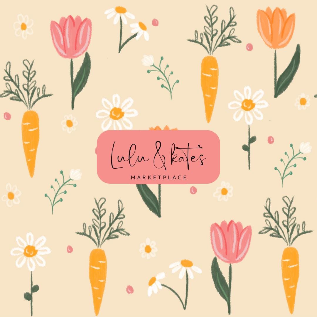 Tulips and Daisies Spring Pattern, Seamless Repeat (digital Print) - Etsy