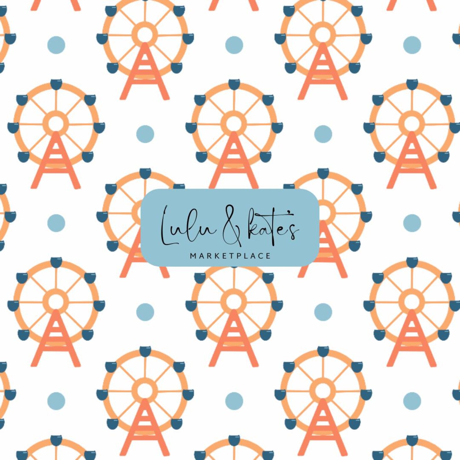 Seamless Ferris Wheel Pattern | Carnival Theme Digital Paper | Retro ...