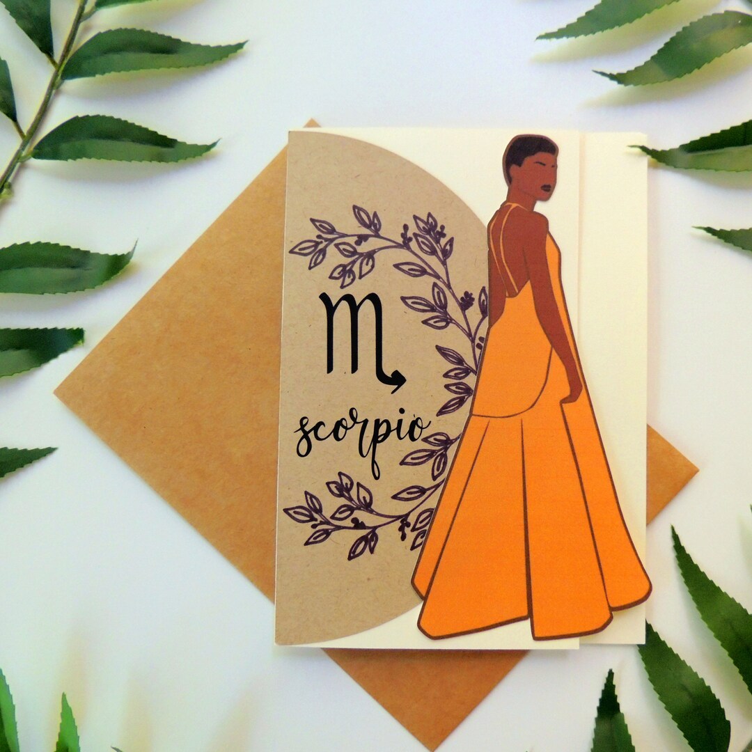 Regal African American Scorpio Zodiac Greeting Card - Etsy