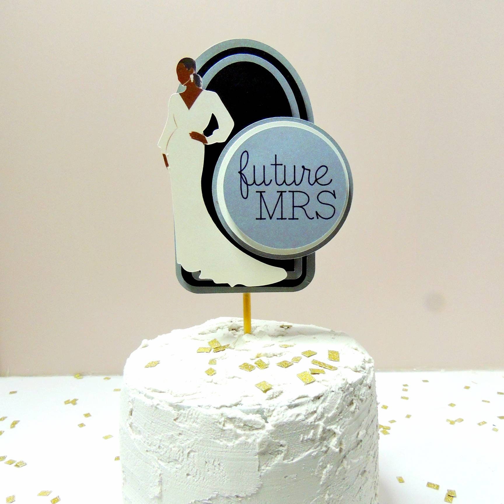 3D Black Woman Bridal Cake Topper - Etsy