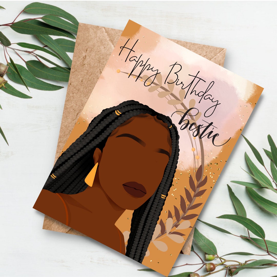 Birthday Bestie African American Greeting Card - Etsy