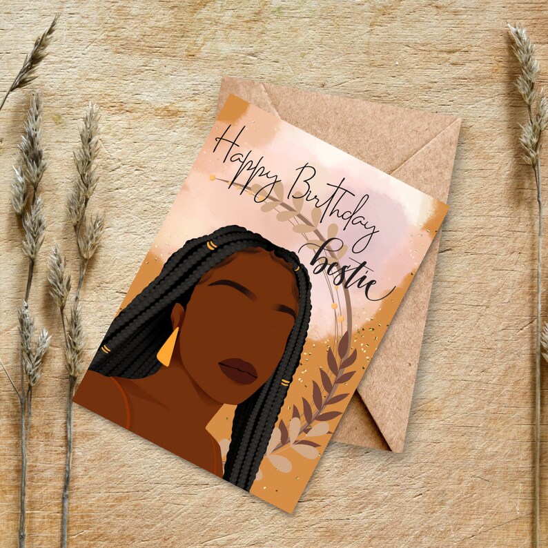 Birthday Bestie African American Greeting Card - Etsy