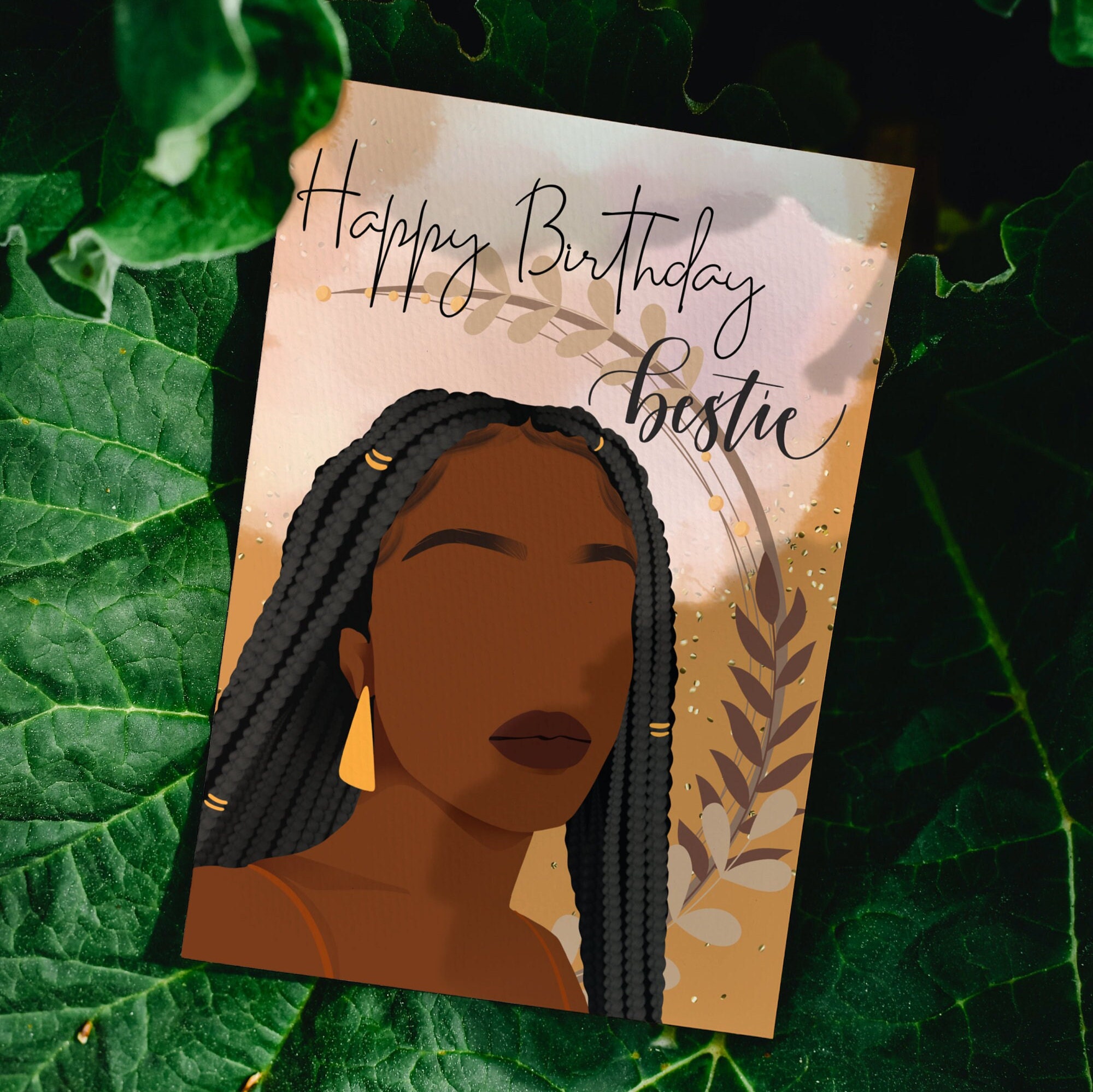 Birthday Bestie African American Greeting Card - Etsy